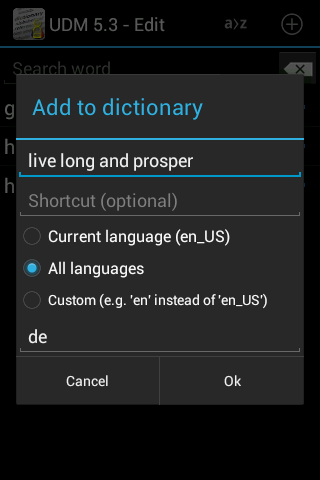User Dictionary Manager (UDM)